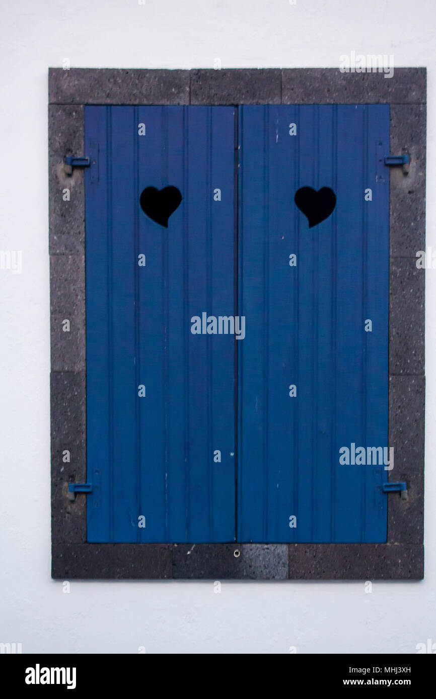 Blue wooden window hi-res stock photography and images - Alamy