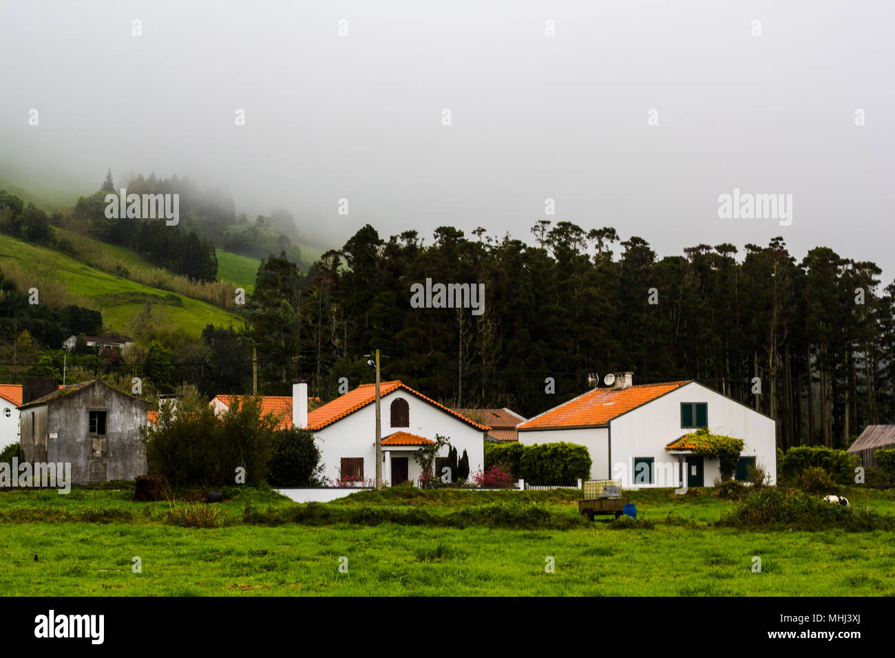 Rural Village landscape Stock Photo - Alamy
