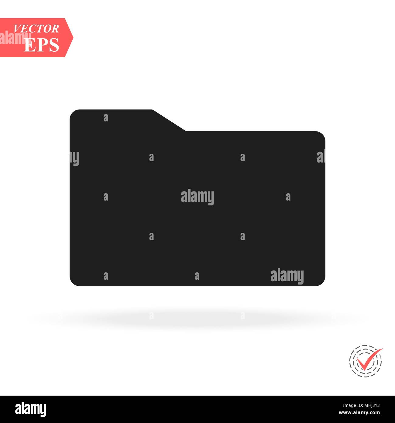 Folder Icon. Simple flat symbol. Perfect Black pictogram illustration ...