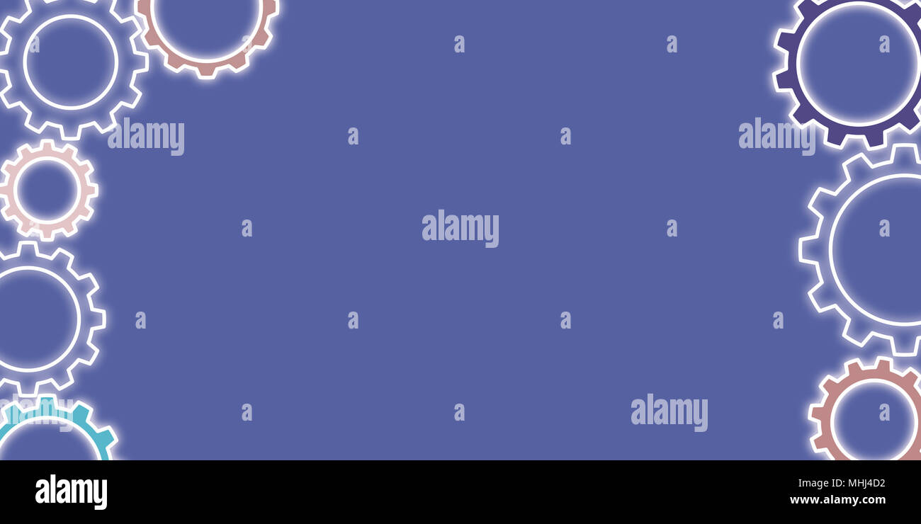 simple cogs and gears illustration backdrop - copy space Stock Photo - Alamy