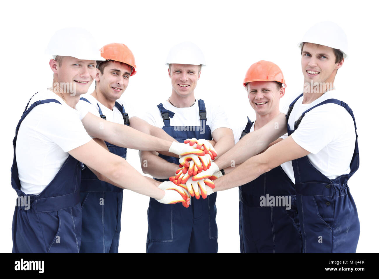 Group of professional industrial workers Stock Photo - Alamy