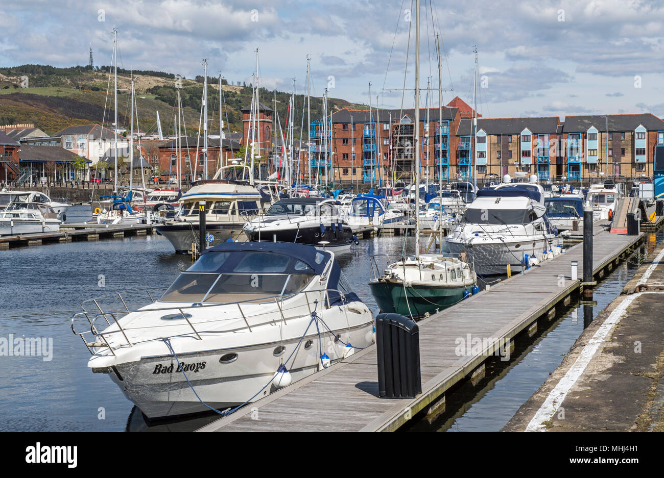 The Tawe Basin in the Swansea Marina, Swansea South Wales Stock Photo ...