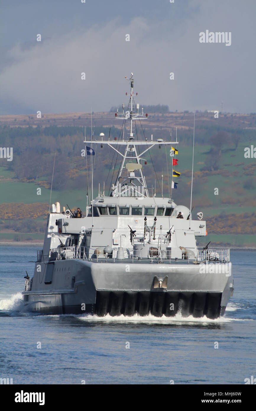 KNM Otra (M351), an Alta-class minesweeper operated by the Royal ...