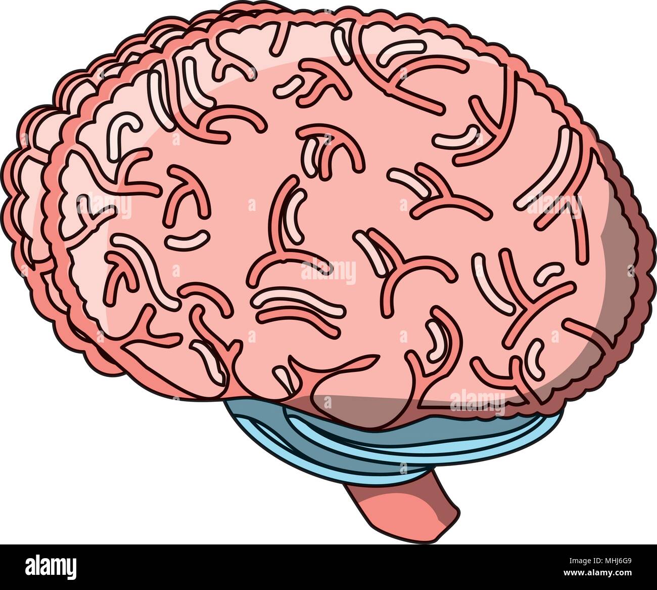 human brain icon over white background, colorful design. vector ...