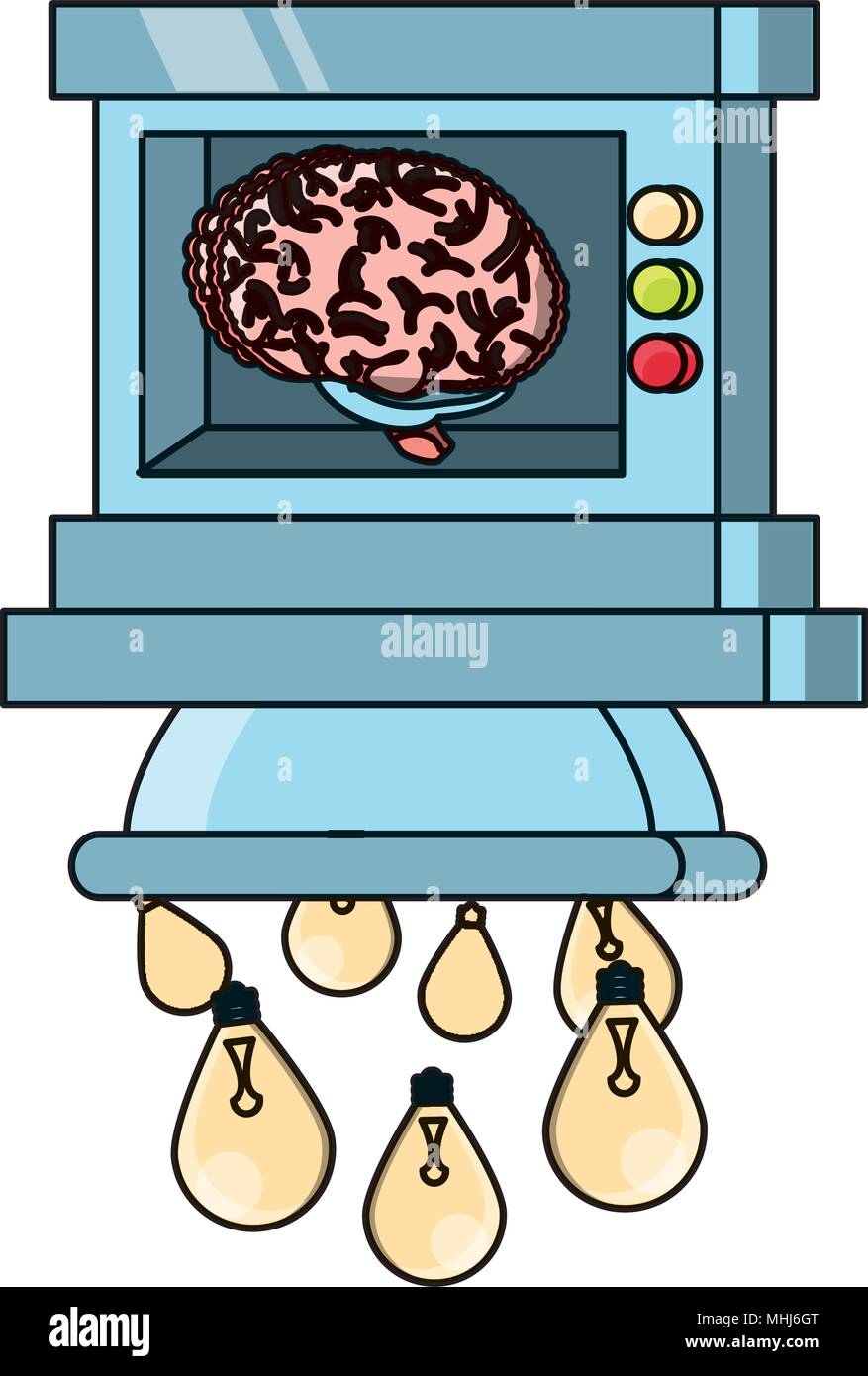 brain machine of ideas over white background, colorful design. vector ...