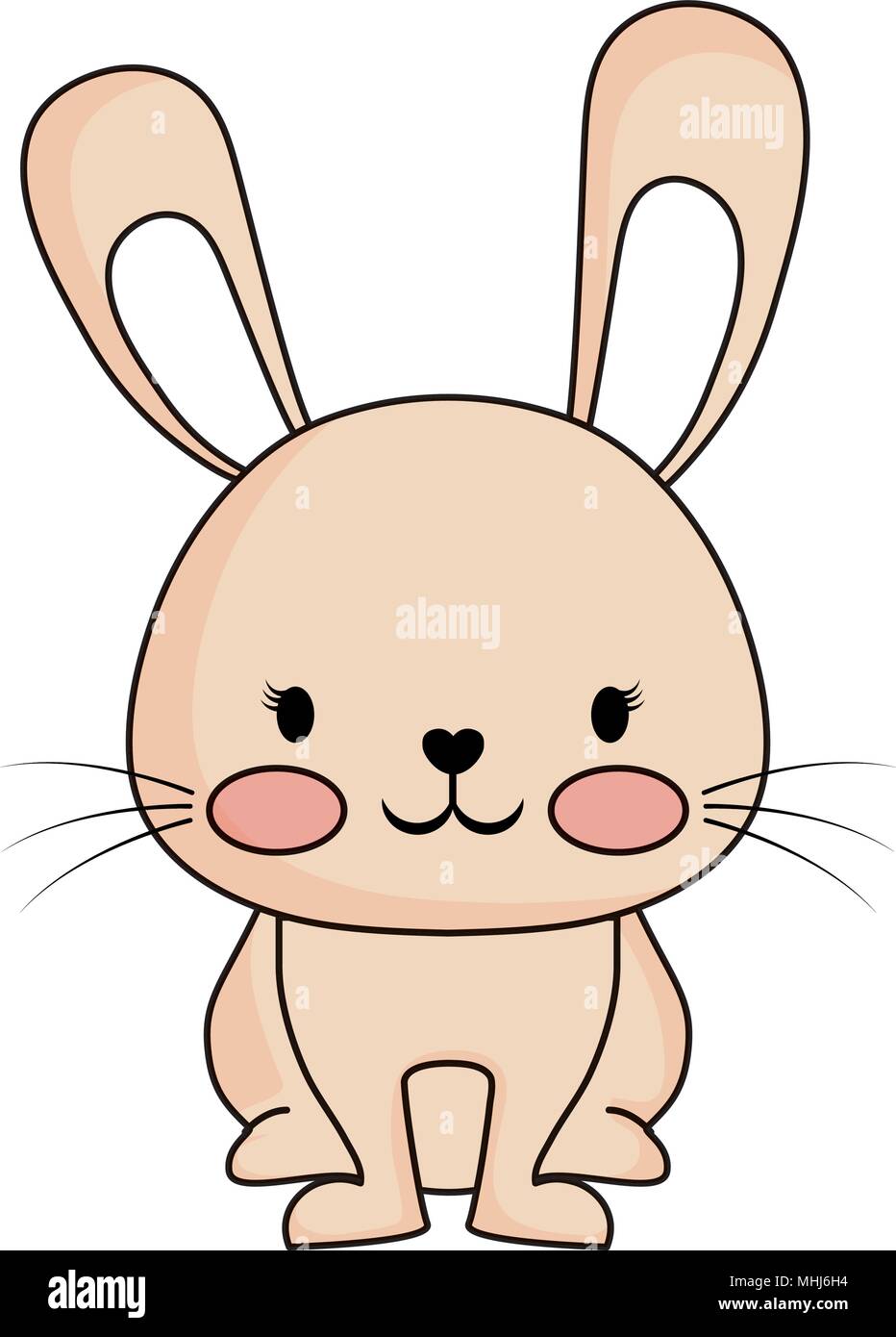 cute rabbit icon over white background, colorful design. vector ...