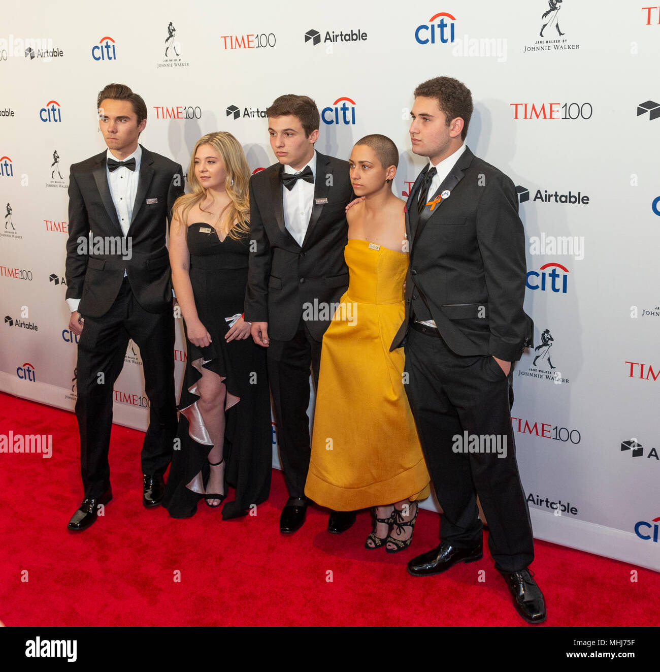 New York, NY - April 24: David Hogg, Jaclyn Corin, Cameron Kasky, Emma ...