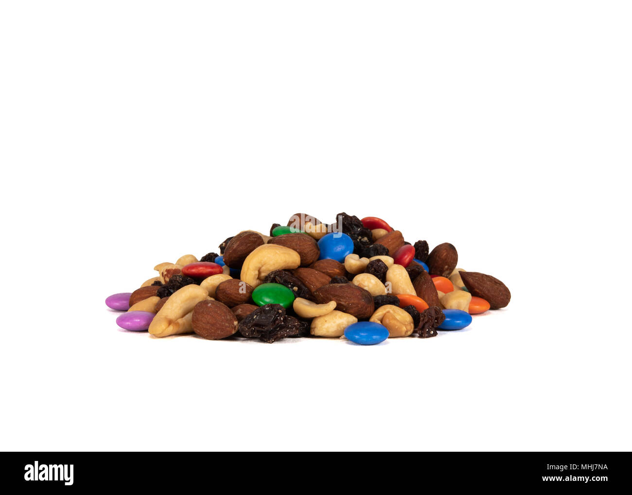 Pile of Trail Mix on White Background Stock Photo - Alamy