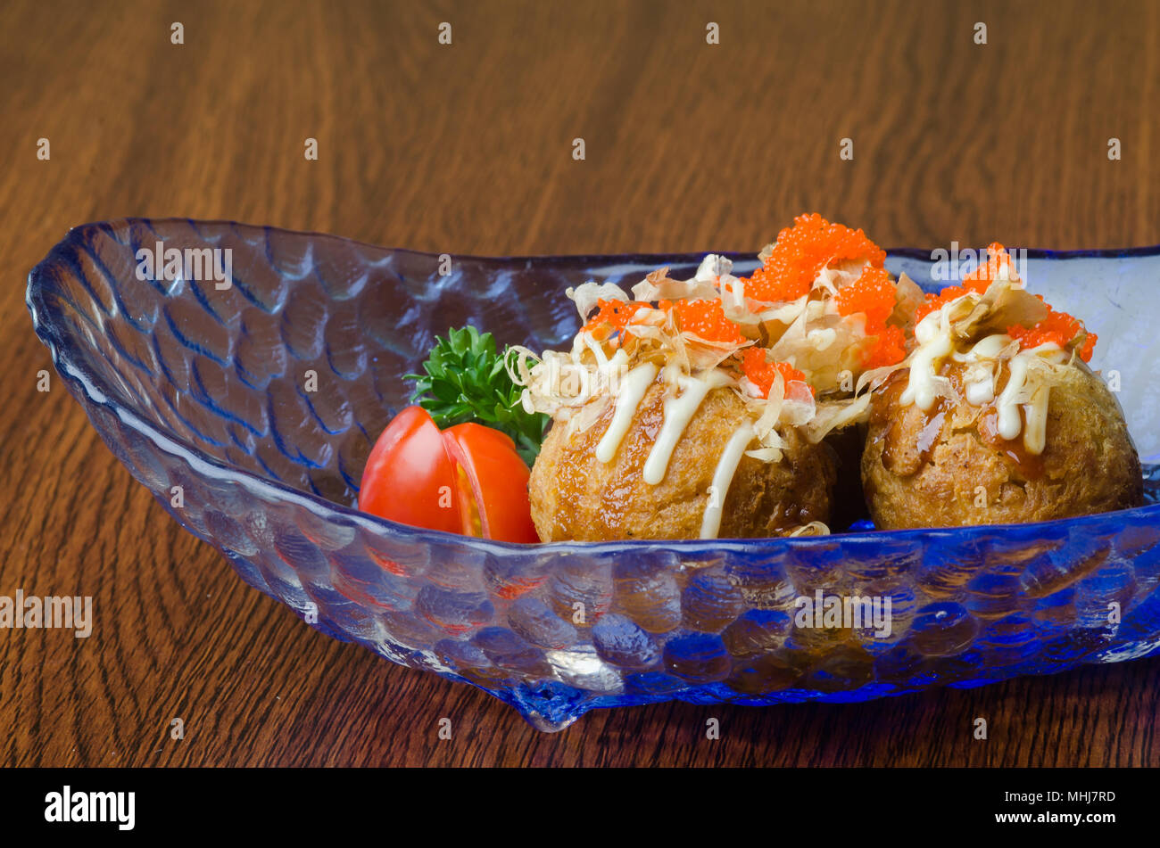 japanese fried fish ball on background Stock Photo - Alamy