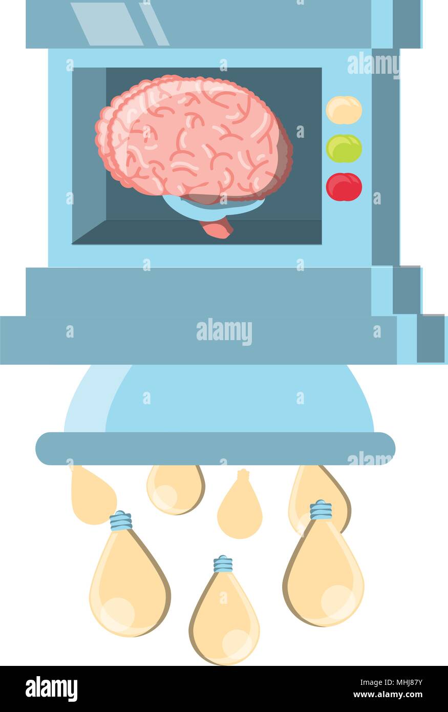 brain machine of ideas over white background, colorful design. vector ...