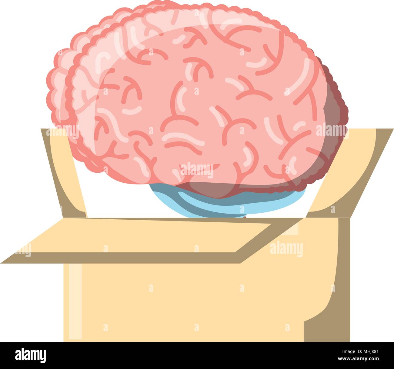 box with human brain icon over white background, colorful design ...