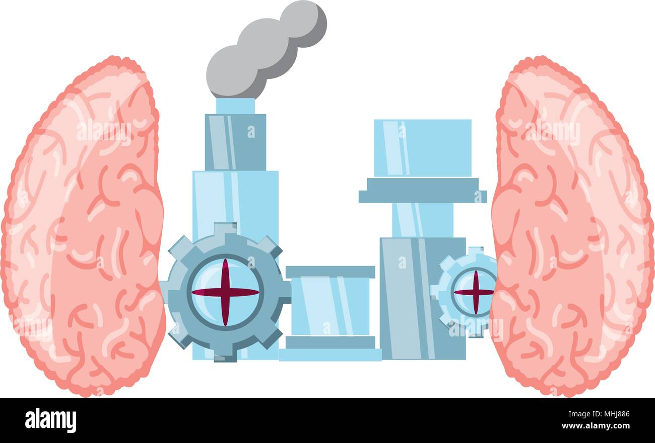 brain machine icon over white background, colorful design. vector ...