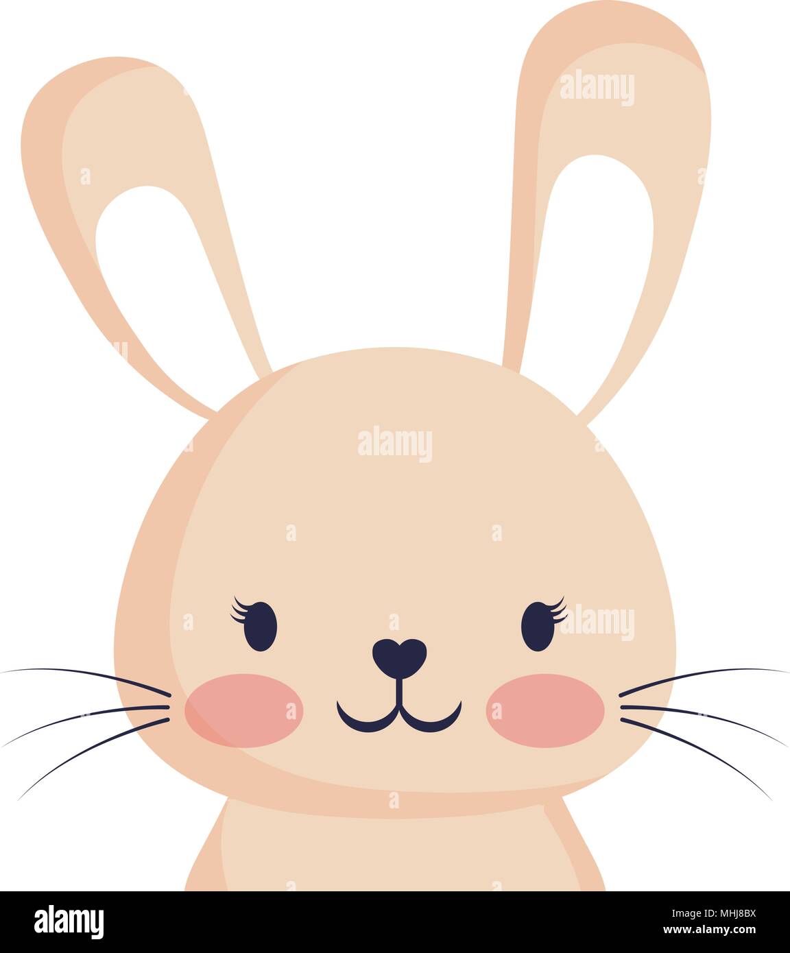 cute rabbit icon over white background, colorful design. vector ...