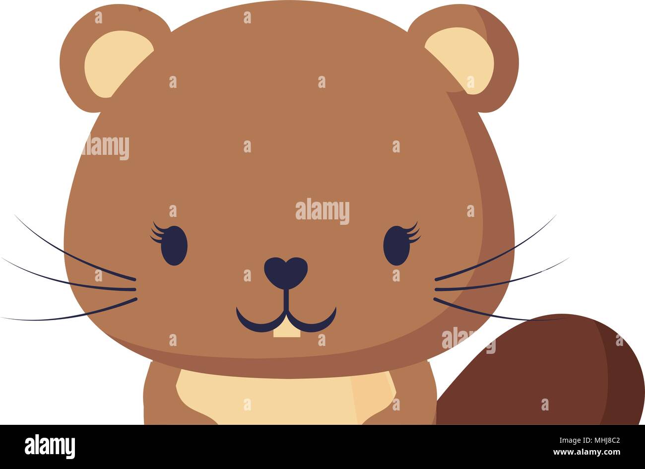 cute beaver icon over white background, colorful design. vector ...