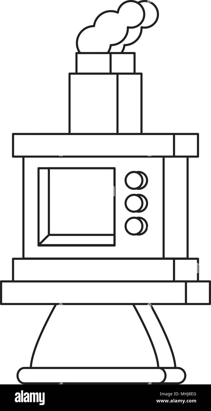 industrial machine icon over white background, vector illustration ...