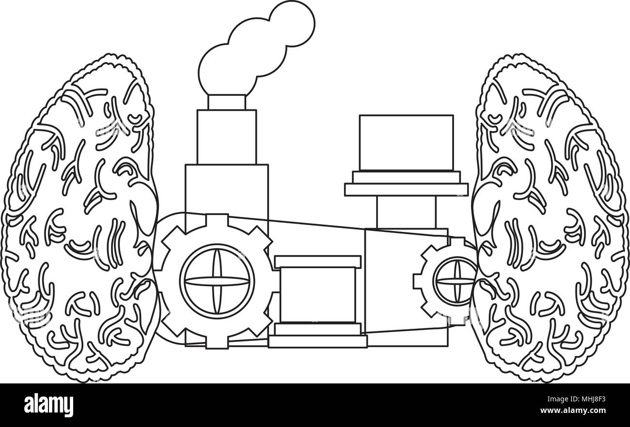 brain machine icon over white background, vector illustration Stock ...