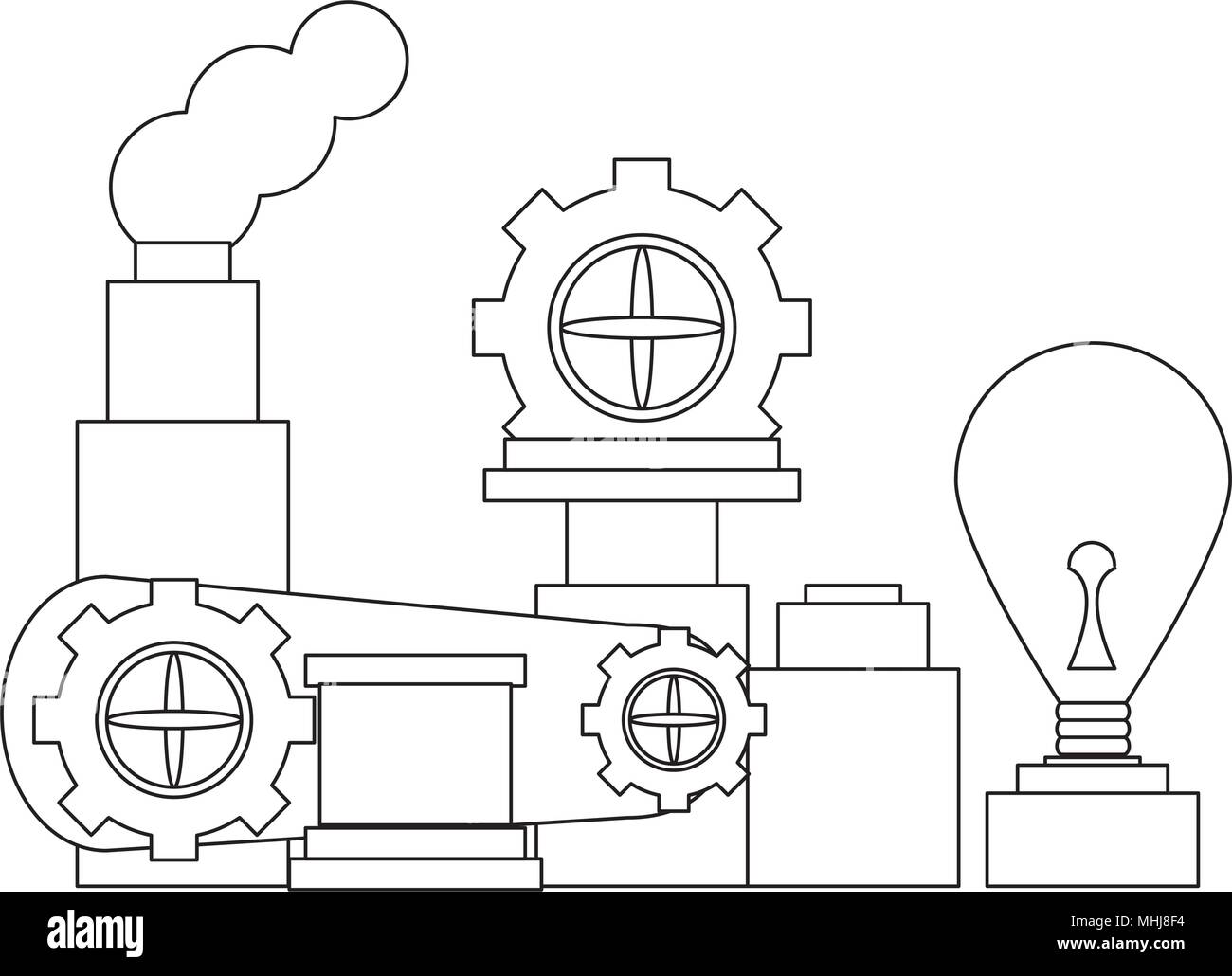 ideas machine icon over white background, vector illustration Stock ...