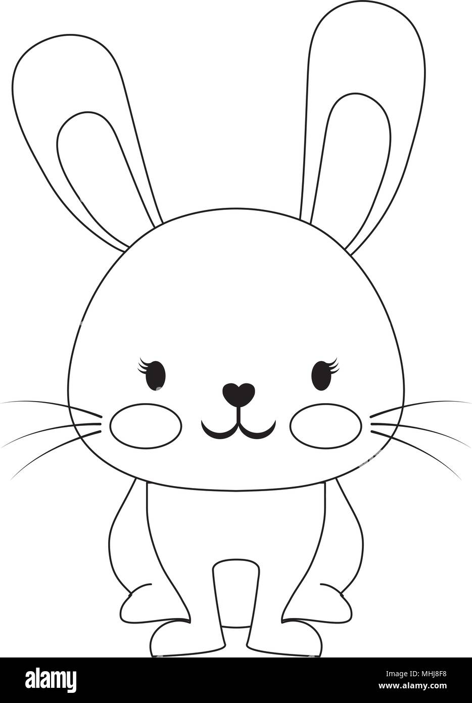 cute rabbit icon over white background, vector illustration Stock ...