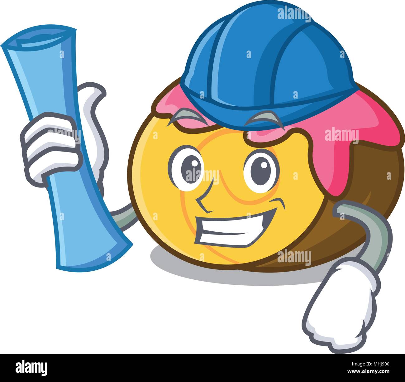 Architect swiss roll character cartoon Stock Vector Image & Art - Alamy