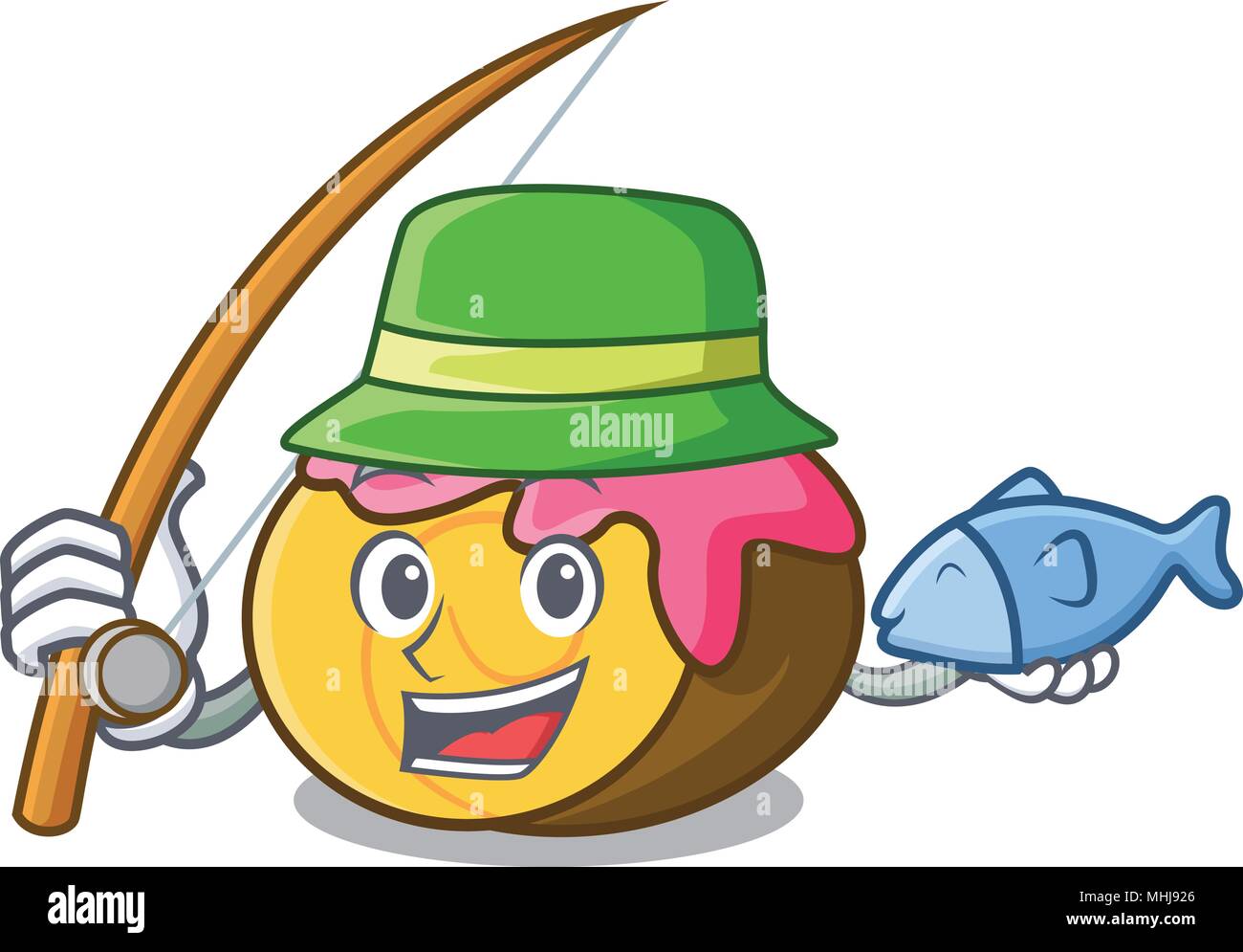 Fishing swiss roll mascot cartoon Stock Vector Image & Art - Alamy
