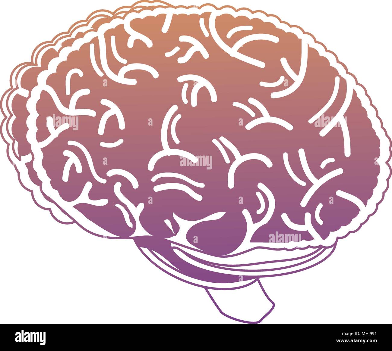 human brain icon over white background, colorful design. vector ...