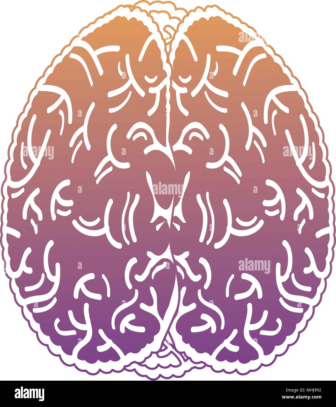 human brain icon over white background, colorful design. vector ...