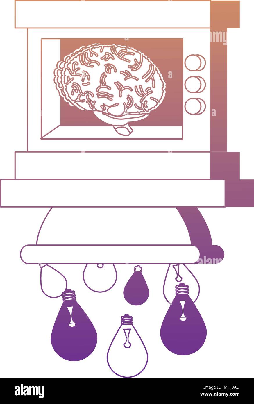 brain machine of ideas over white background, colorful design. vector ...