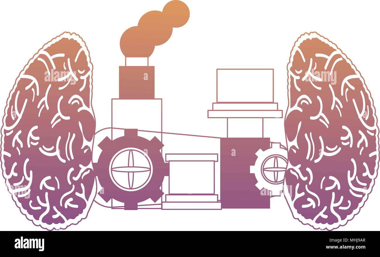 brain machine icon over white background, colorful design. vector ...
