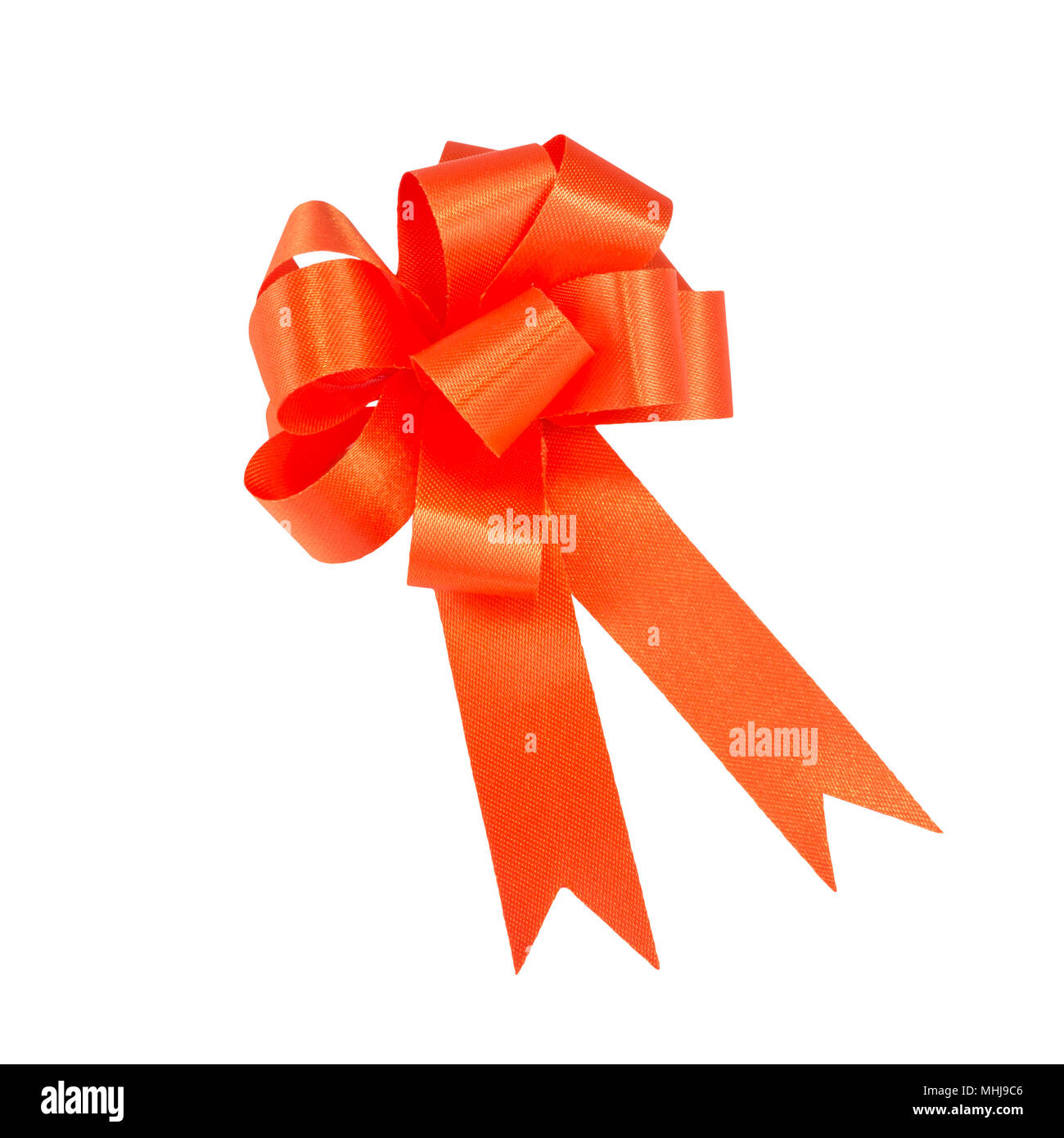 Orange gift box tied with red ribbon hi-res stock photography and ...