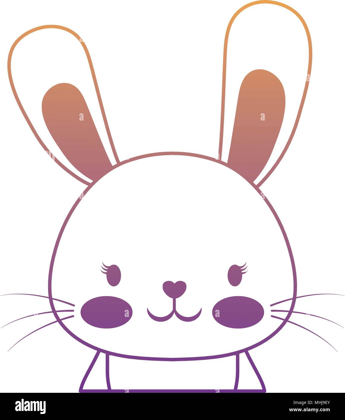 cute rabbit icon over white background, colorful design. vector ...