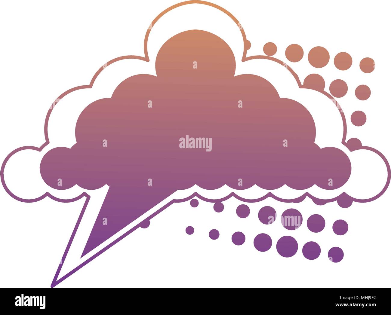 speech cloud icon over white background, colorful design. vector ...