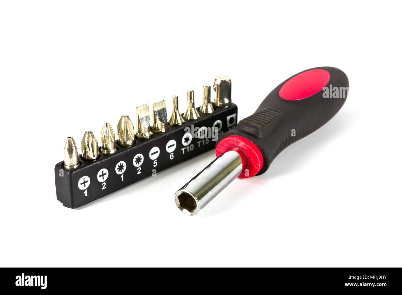 screwdriver set on white background Stock Photo - Alamy