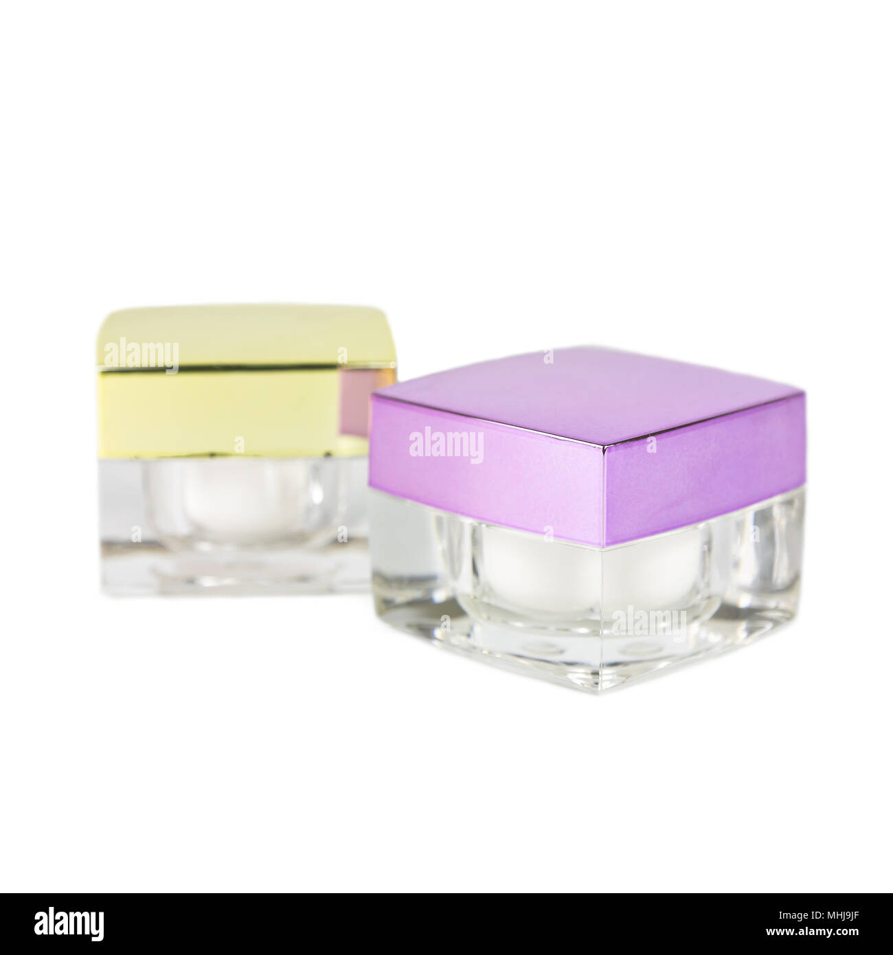 container of cream on white background Stock Photo - Alamy