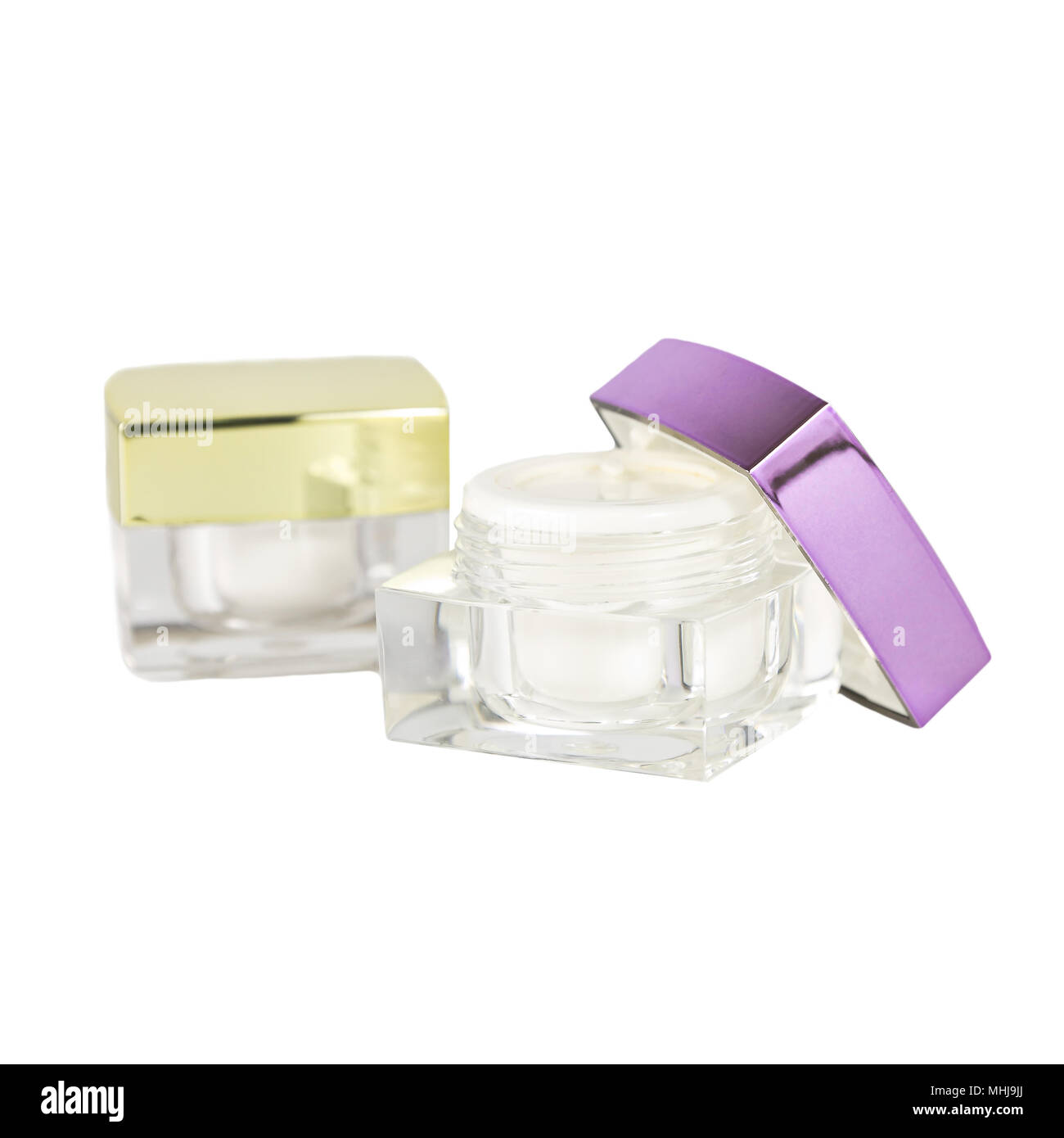 container of cream on white background Stock Photo - Alamy