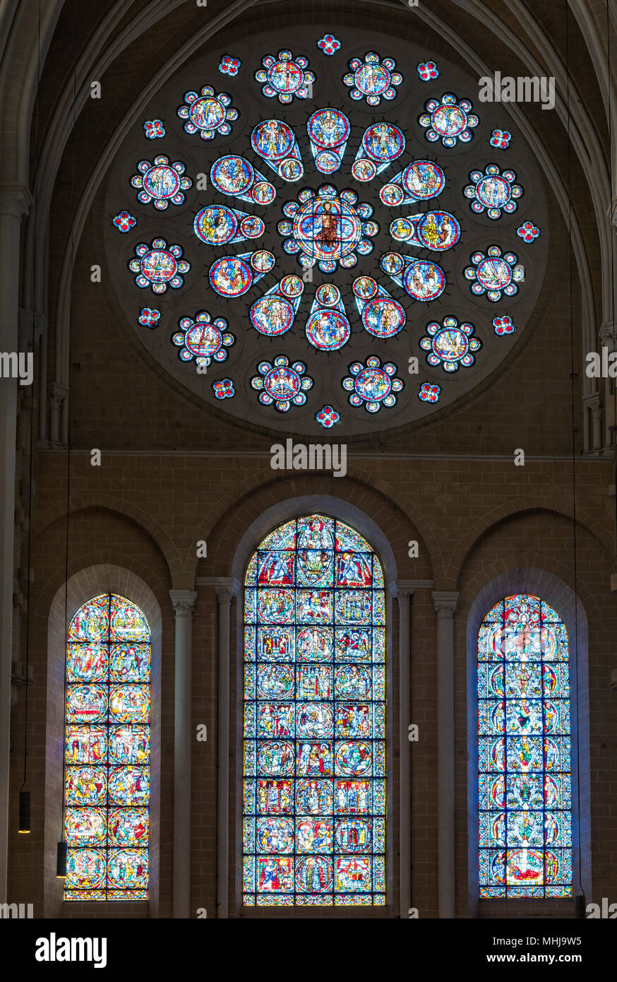 Chartres Cathedral West Rose Window High Resolution Stock Photography ...