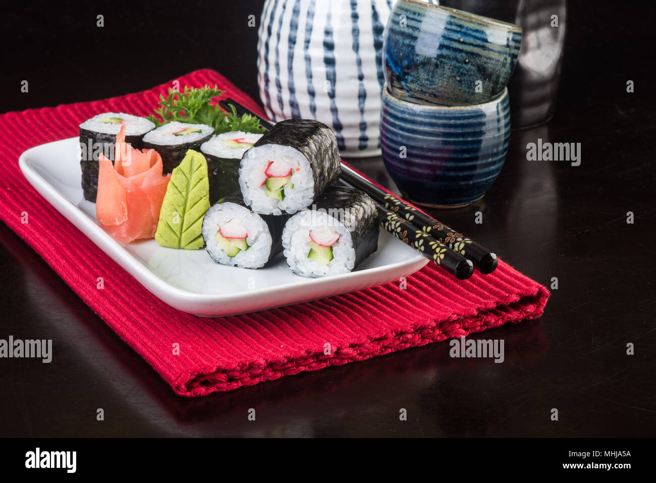japanese cuisine. sushi on background Stock Photo - Alamy