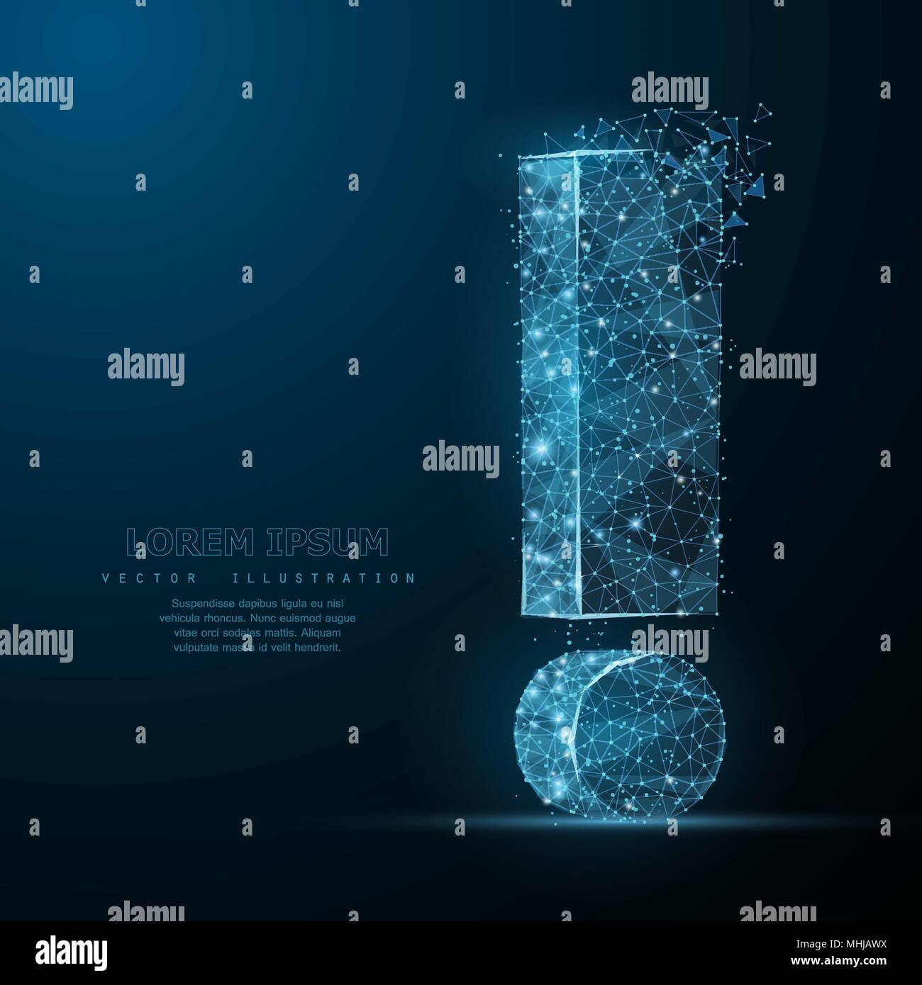 Exclamation Mark Polygonal Wireframe Mesh Attention Alert Caution Concept Illustration Or