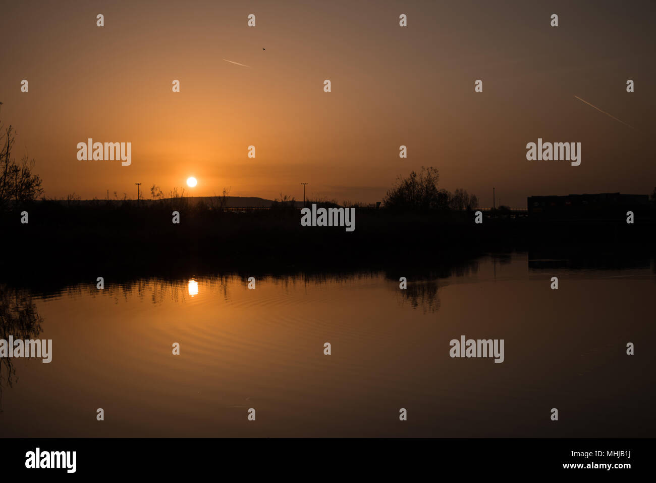 Sun in the morning cold Stock Photo - Alamy
