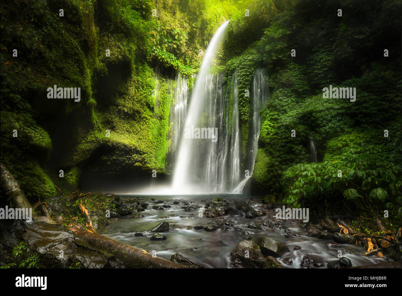 Tiu Kelep waterfall in Lombok island (Indonesia Stock Photo - Alamy