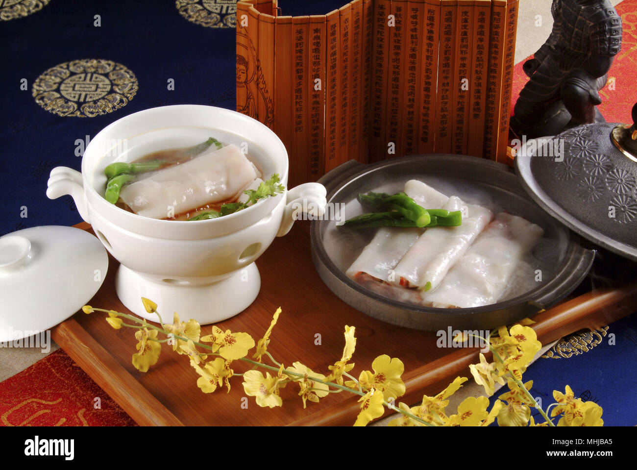 steamed rice noodle rolls Stock Photo - Alamy