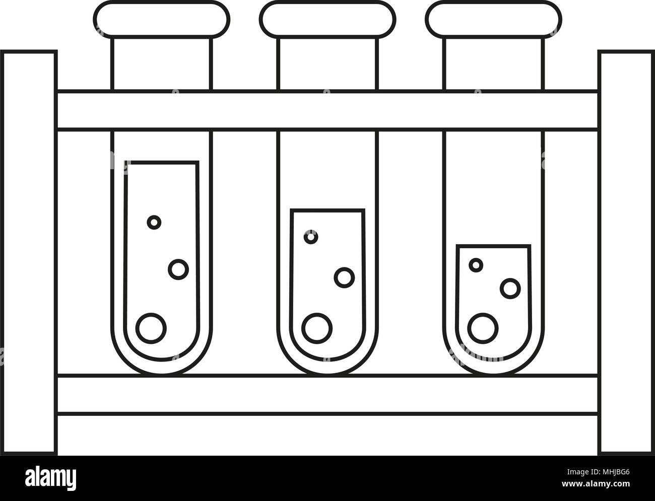 Line art black and white blood test tube set. Healthcare themed vector ...