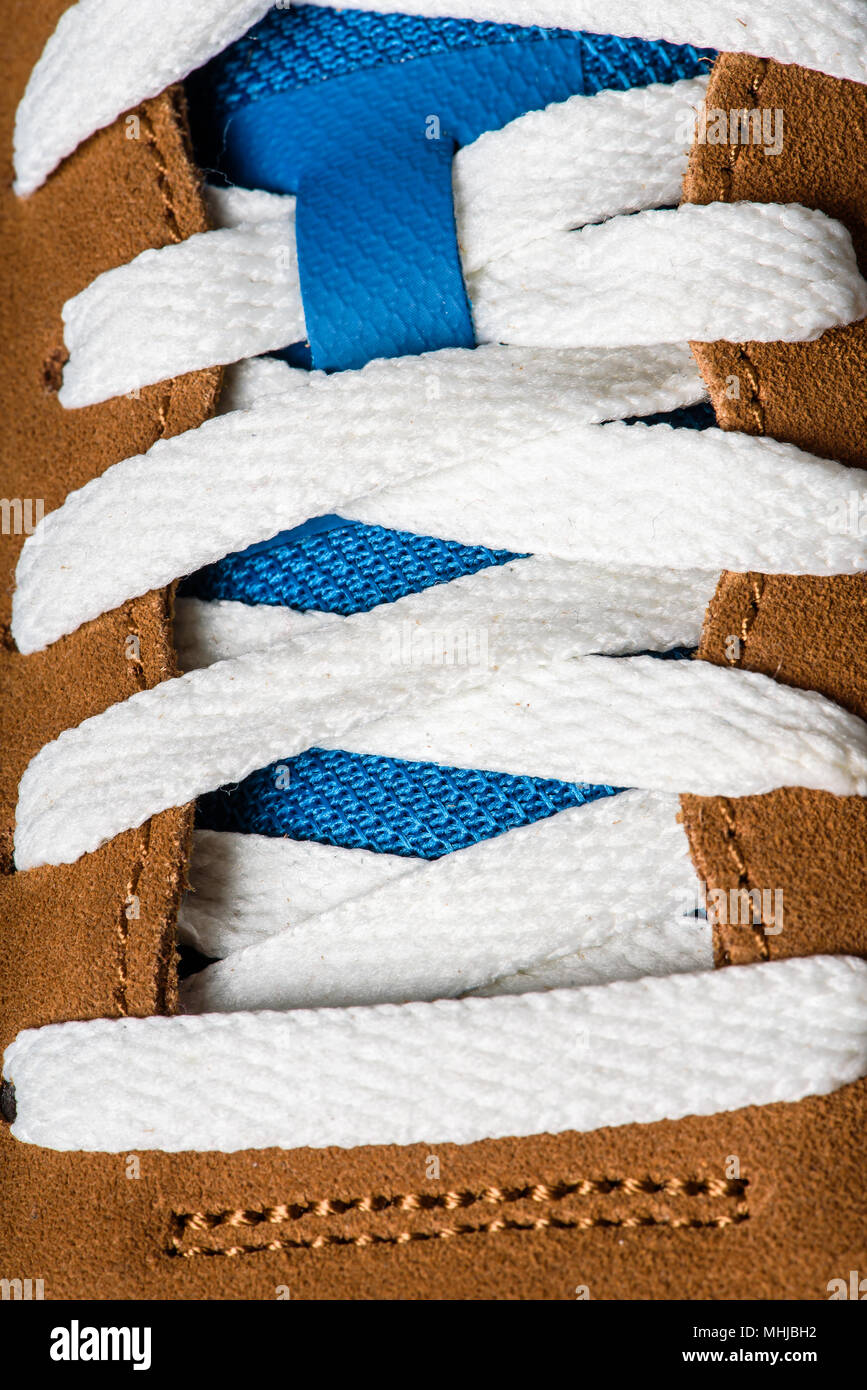 Trainer shoes lace Stock Photo - Alamy