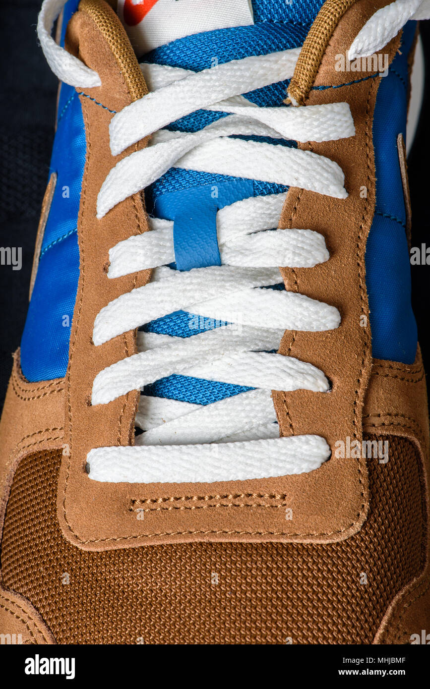 Trainer shoes lace Stock Photo - Alamy