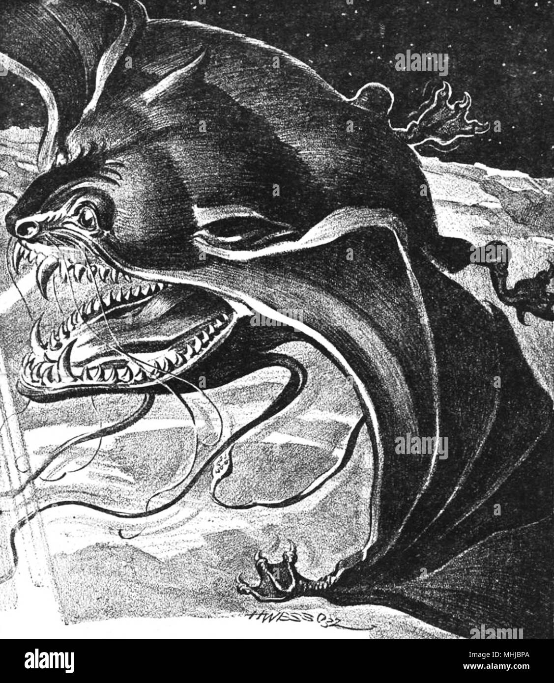 vintage space alien illustration Stock Photo - Alamy