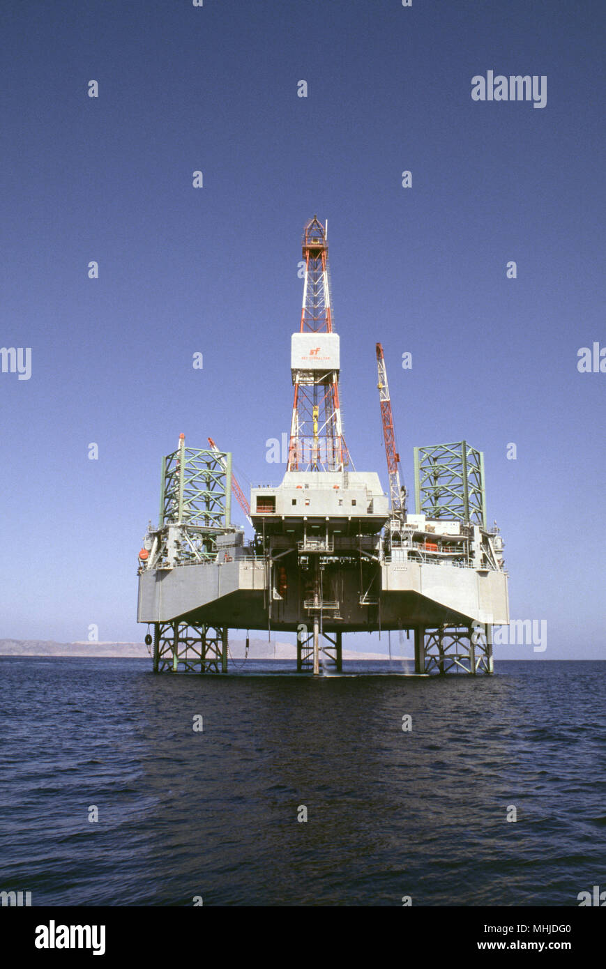Jack-up rig Key Gibraltar drilling for oil in the Red Sea for Asamera ...