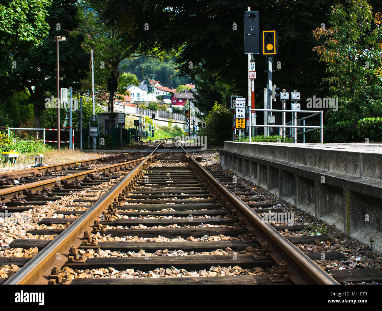 The length of the railway track Stock Photo - Alamy