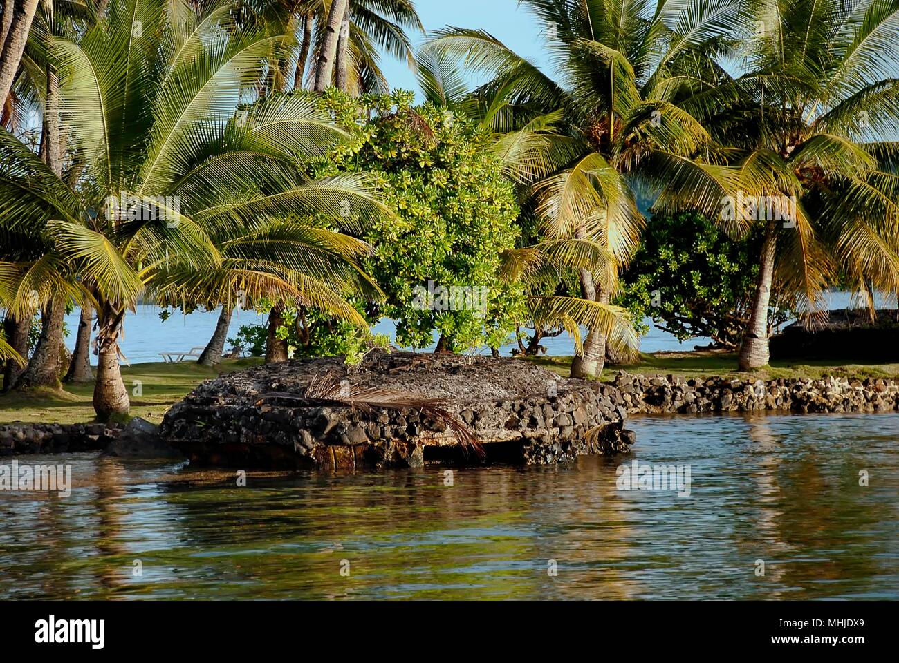 Remains of a Japanese defensive position from World War II on Weno ...