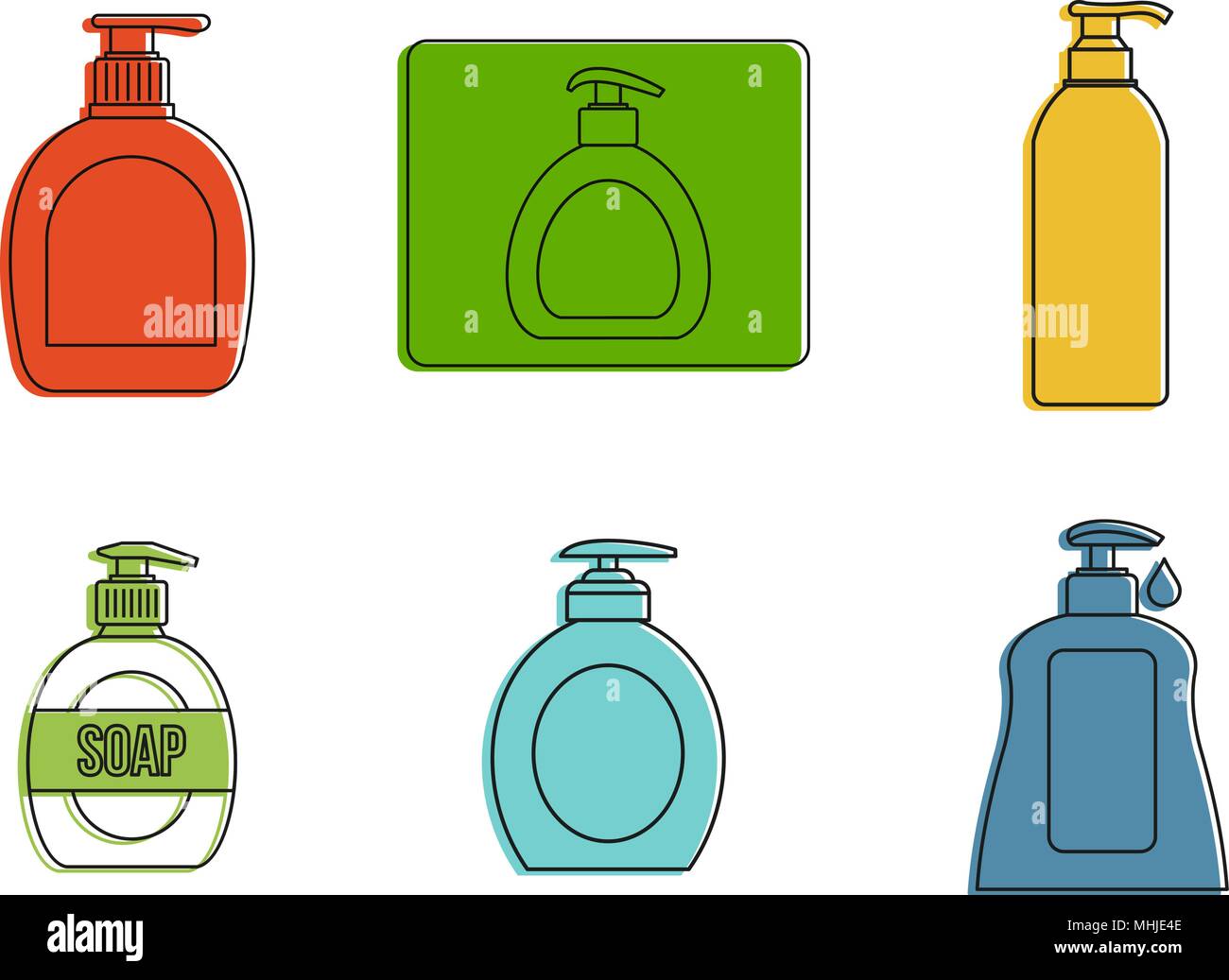 Soap dispenser line style Stock Vector Images - Alamy