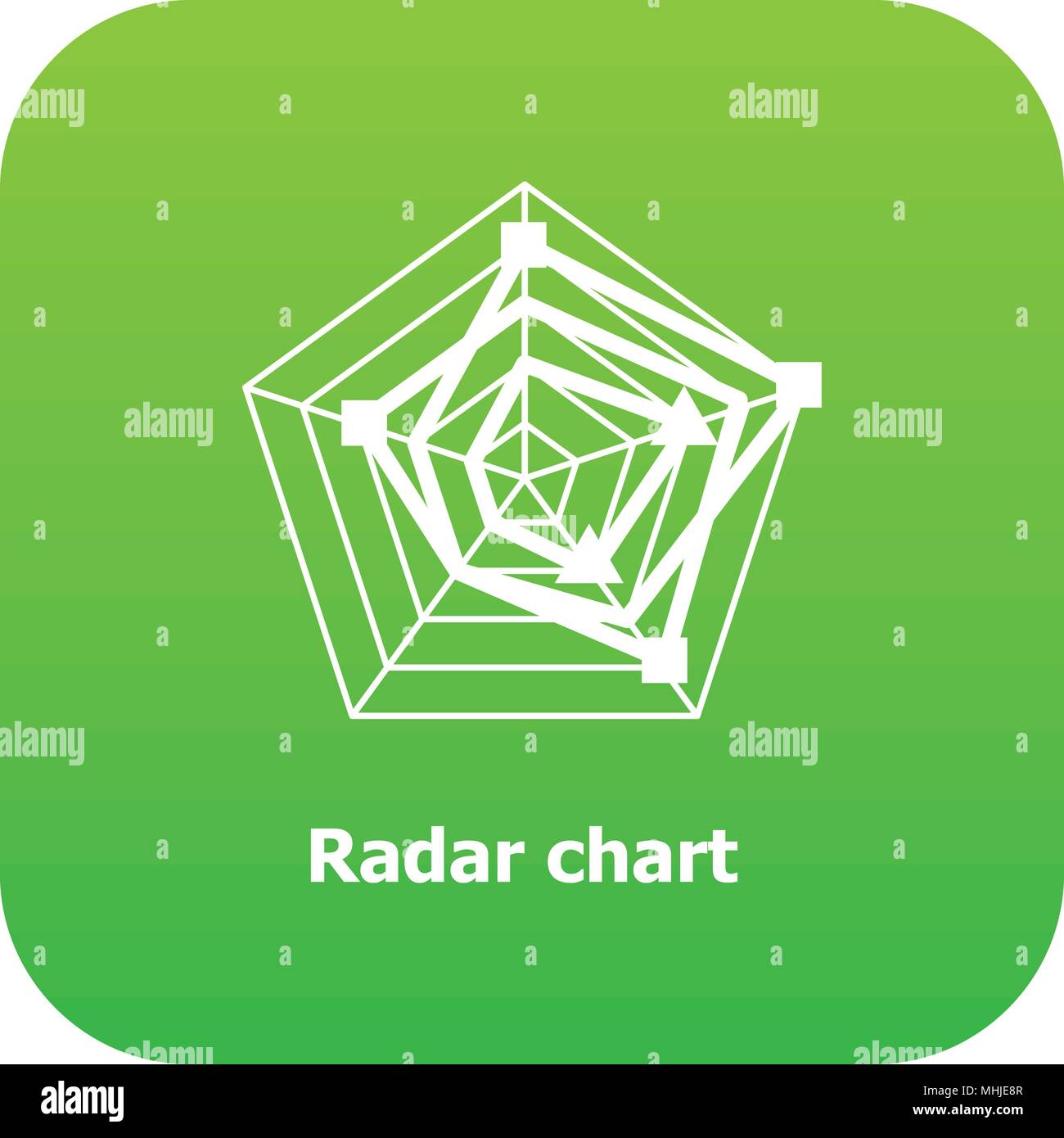 Radar chart icon green vector Stock Vector Image & Art - Alamy