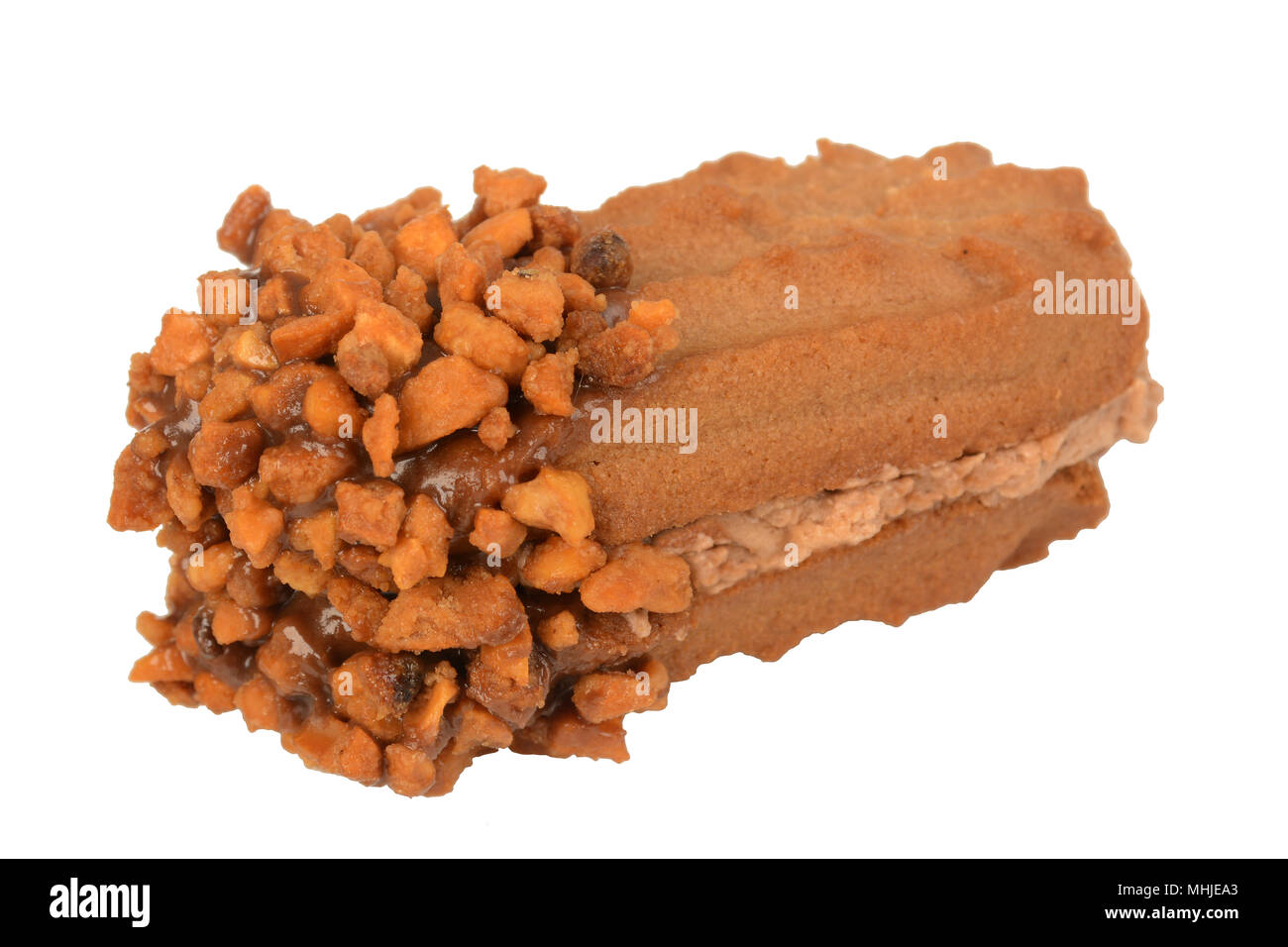 Sandwich cookies, oval shape filled with chocolate cream Stock Photo ...